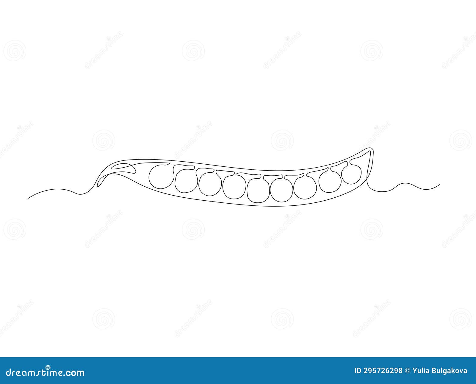 Abstract Green Pea Pod Continuous One Line Art Drawing Stock Vector ...