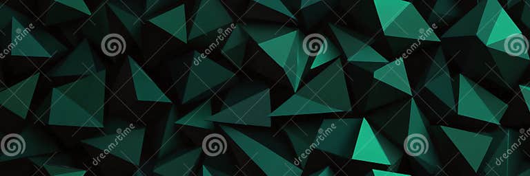 Abstract Green Polygon Triangles on Black Background Design Ai ...