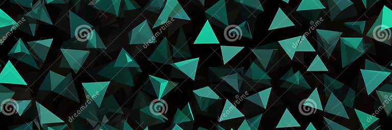 Abstract Green Polygon Triangles on Black Background Design Ai ...