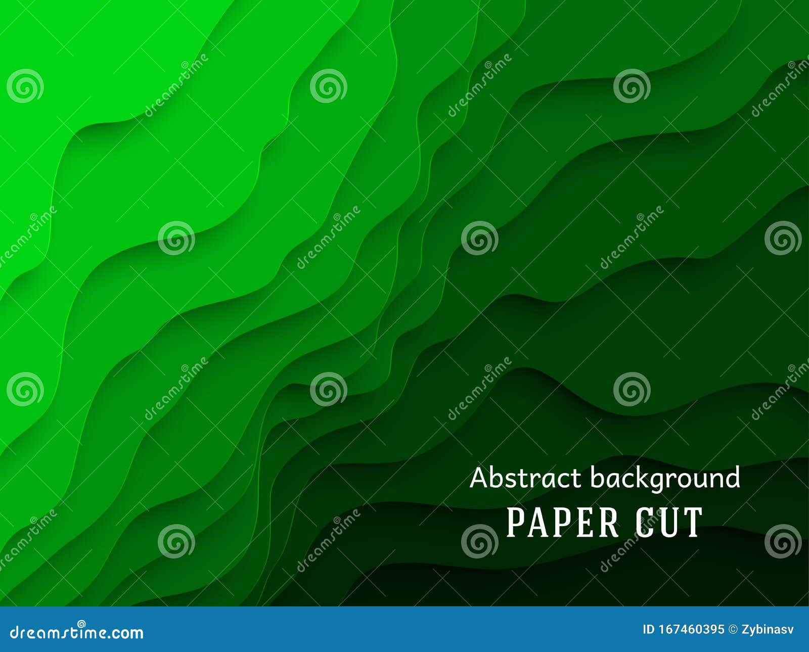 Abstract Green Poster, Background in Paper Cut Style. Place for Text ...