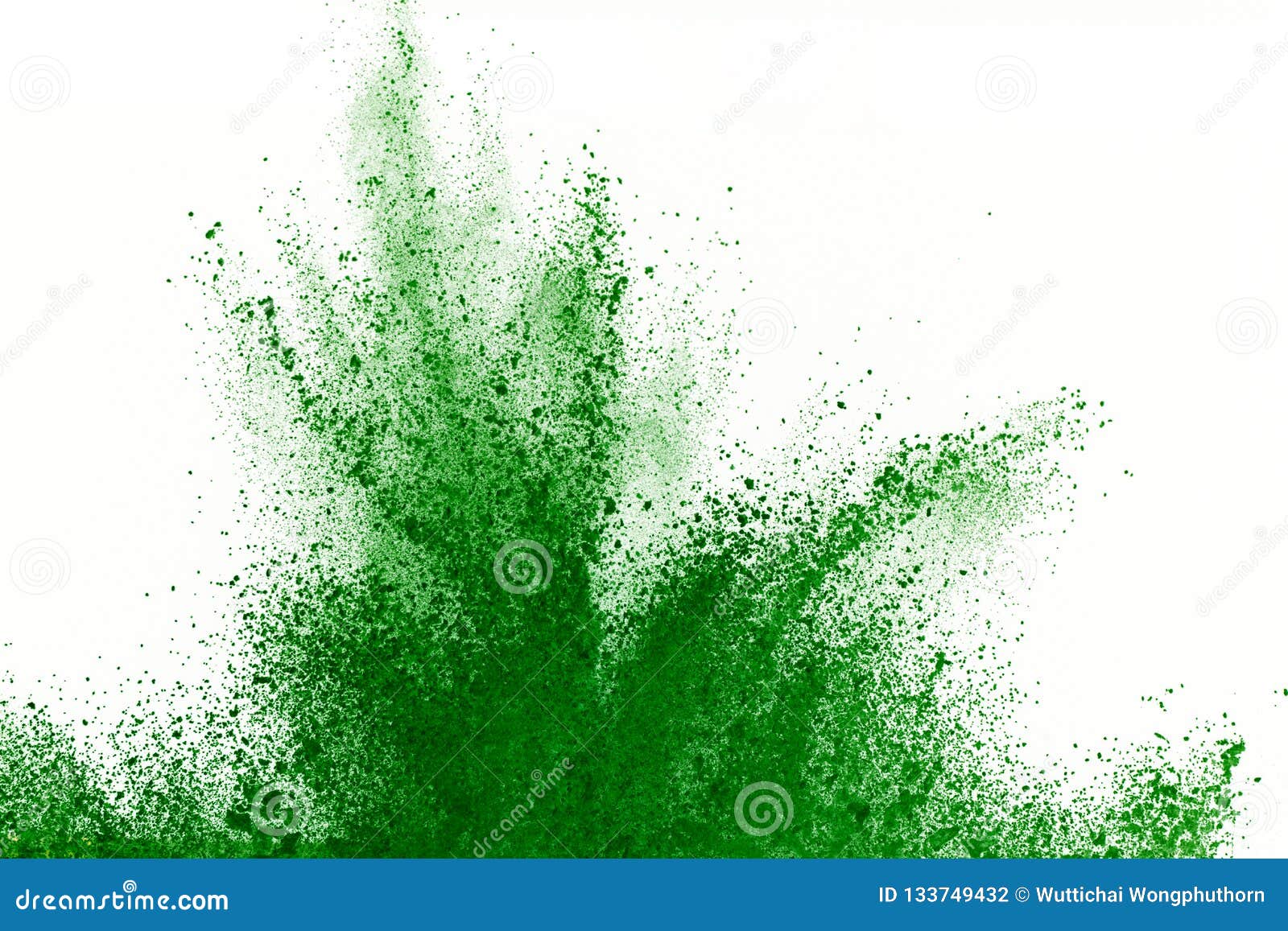 Abstract Green Powder Splatted Background,Freeze Motion of Color Powder ...