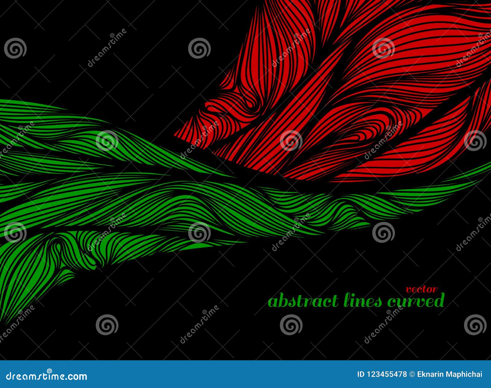 Abstract Green and Red Lines Art Pattern Stock Vector - Illustration of ...