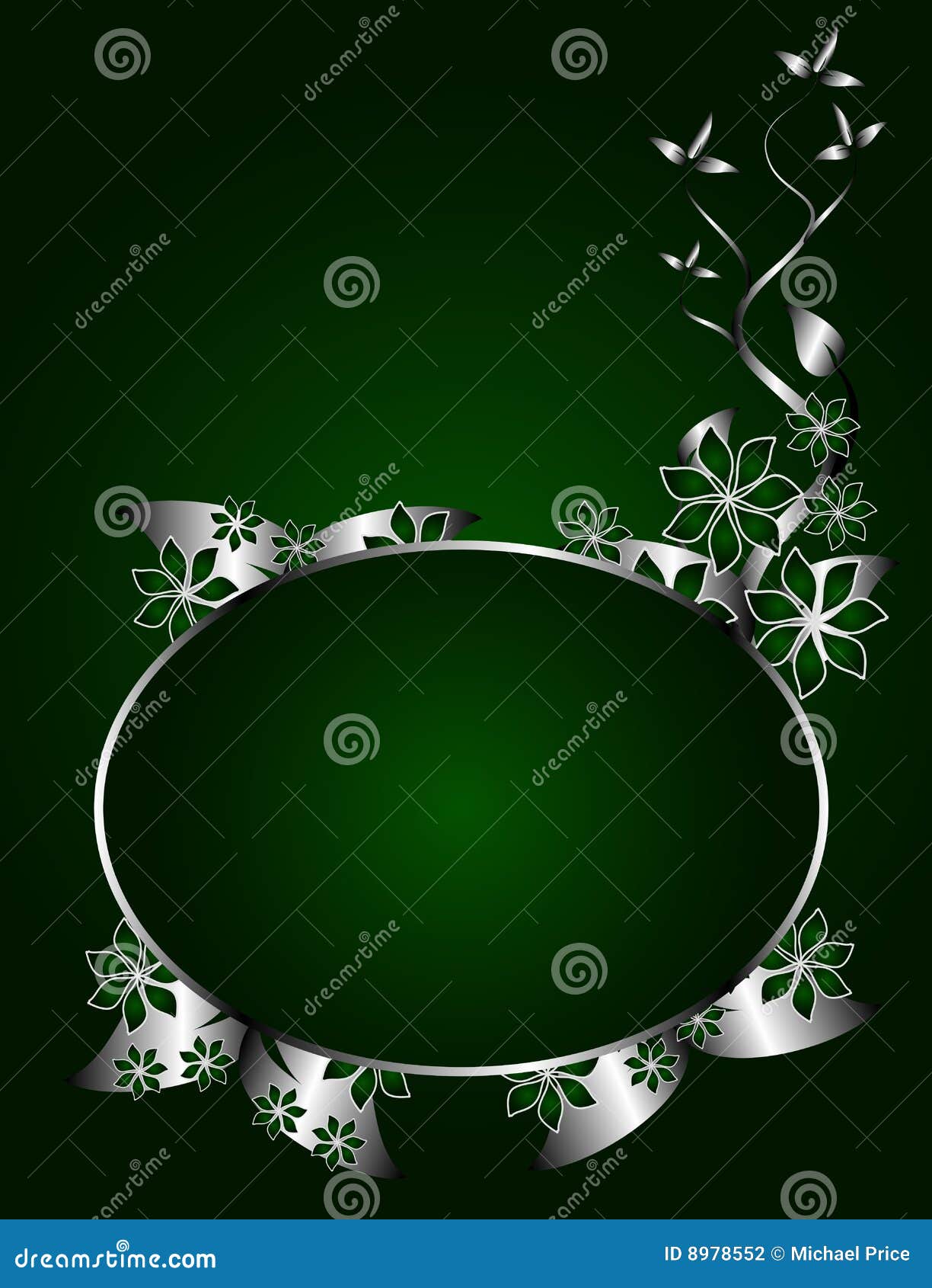 Abstract Green and Silver Floral Frame Stock Vector - Illustration of ...
