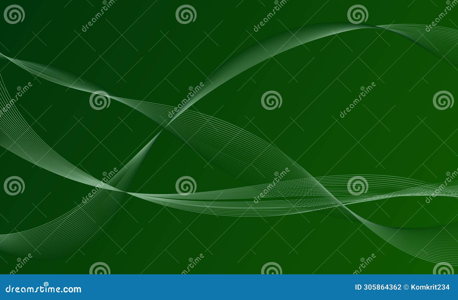 Abstract Green Smooth Lines Wave Curves on Gradient Background Stock ...