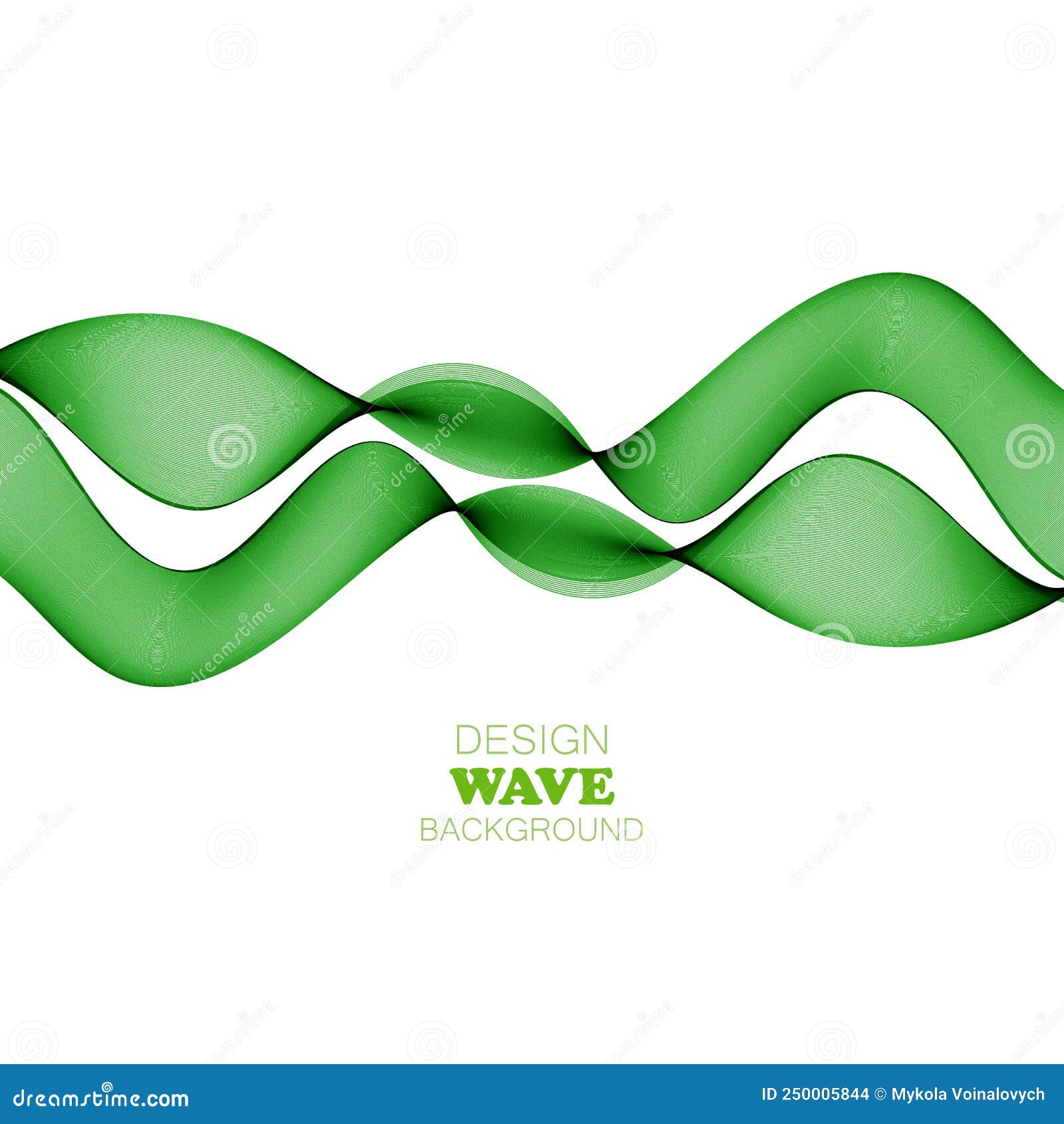 Movement Vector Green Lines Wavy Waves on White Background Stock ...