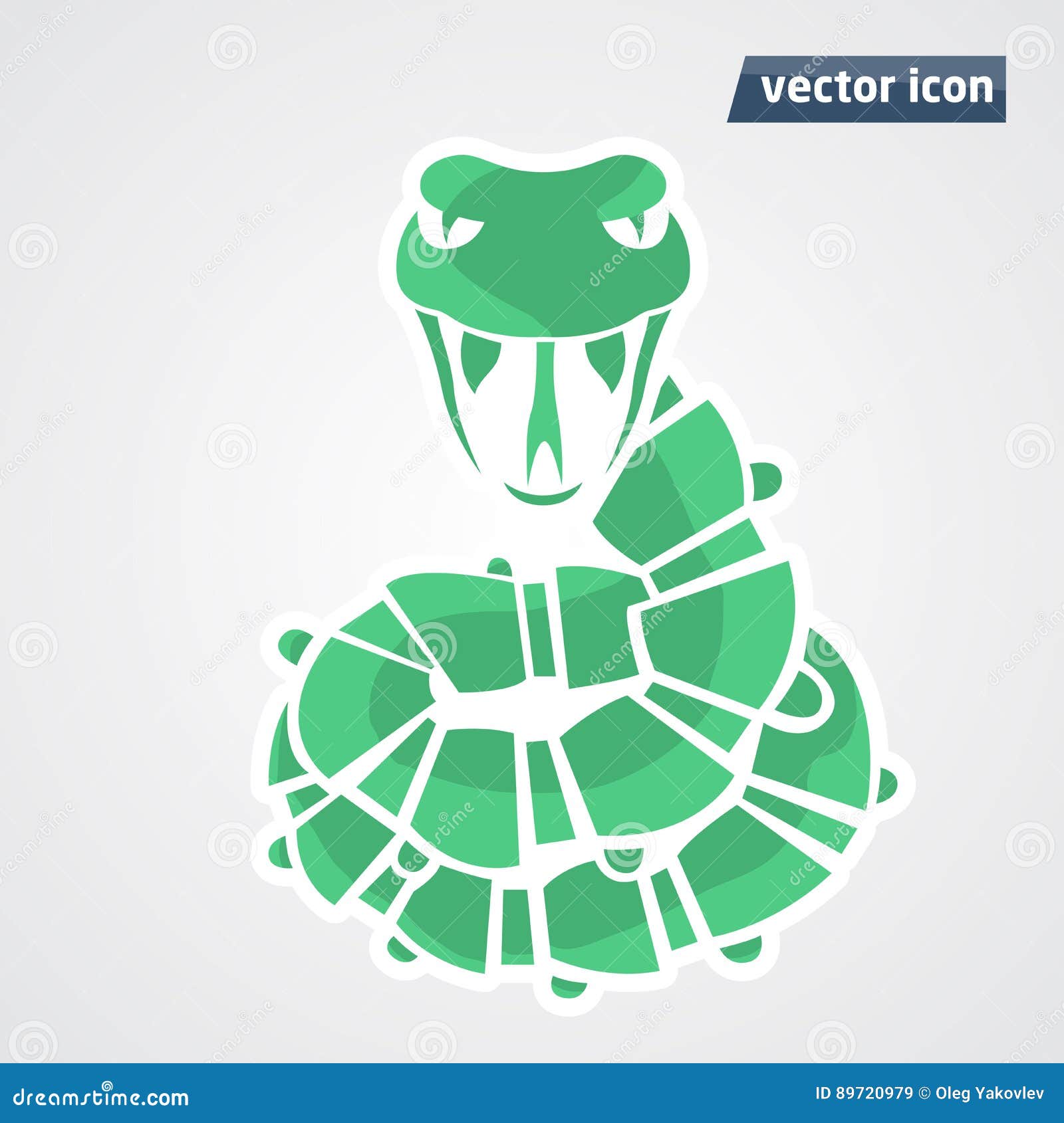 Abstract Green Snake in Vector Stock Vector - Illustration of asian ...