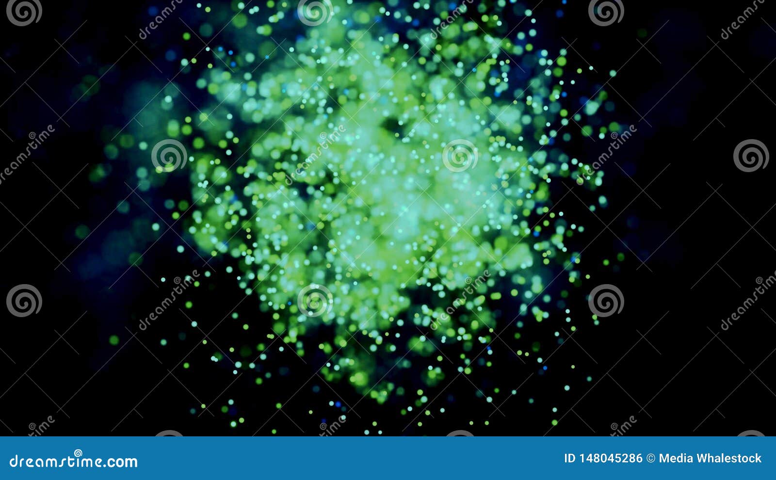 Abstract Green Soft Particles Background, Seamless Loop. Animation ...