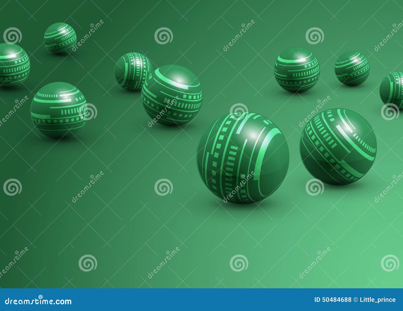 Abstract green spheres stock vector. Illustration of lines - 50484688