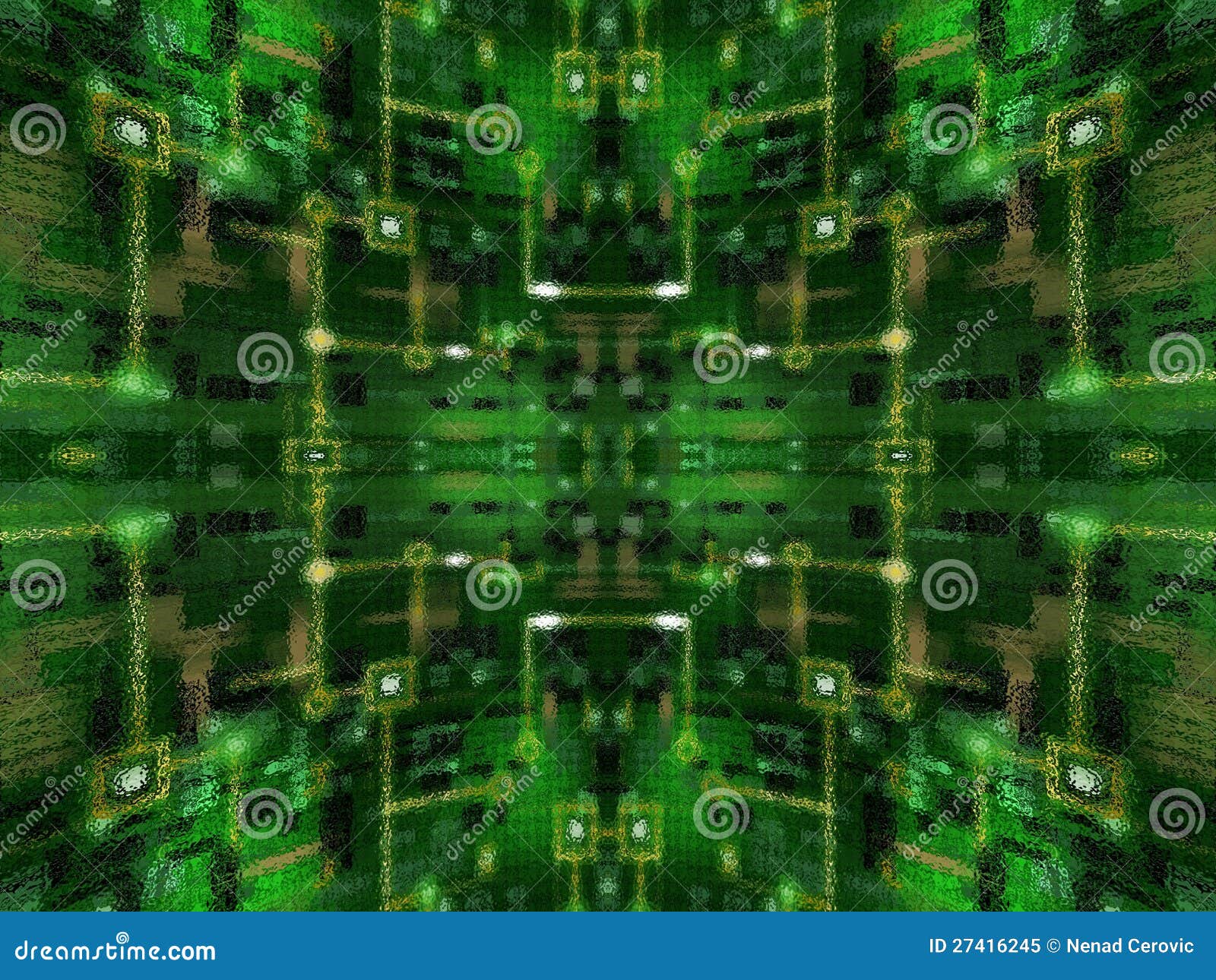 Abstract Green Spherical Circuit Stock Illustration - Illustration of ...