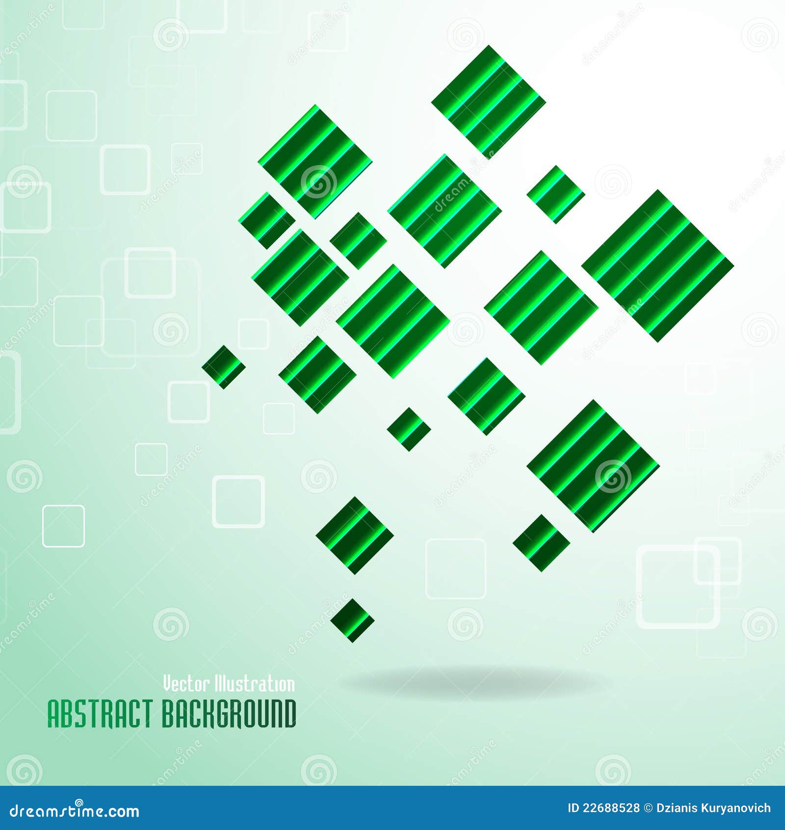 Abstract Green Square Background Stock Vector - Illustration of gold ...