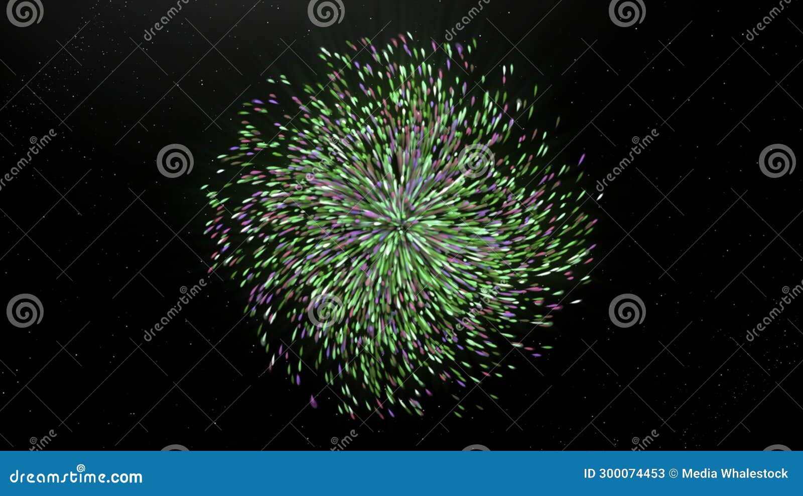 Abstract Green Star Explosion in Black Outer Space. Motion Stock ...