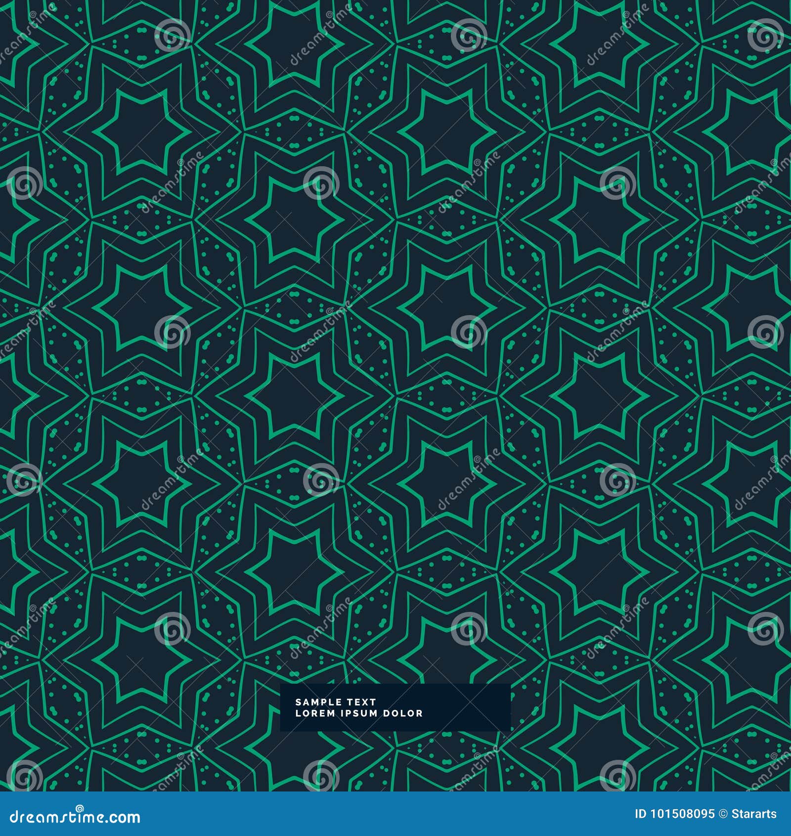 Abstract Green Star Shape Pattern on Blue Background Stock Vector ...