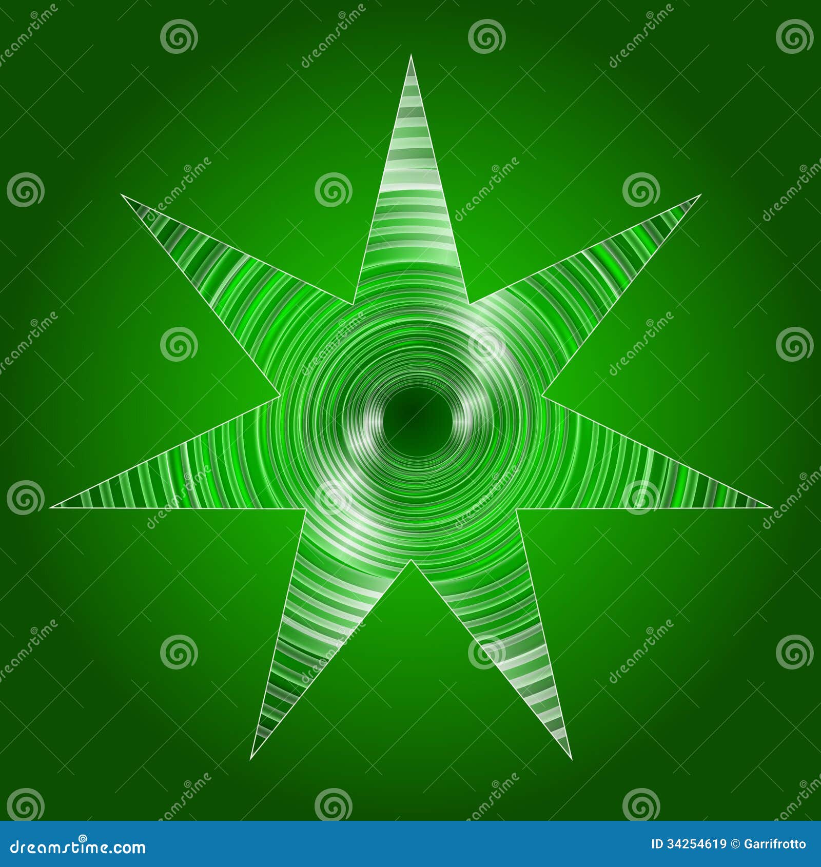 Abstract green star stock vector. Illustration of ornament - 34254619