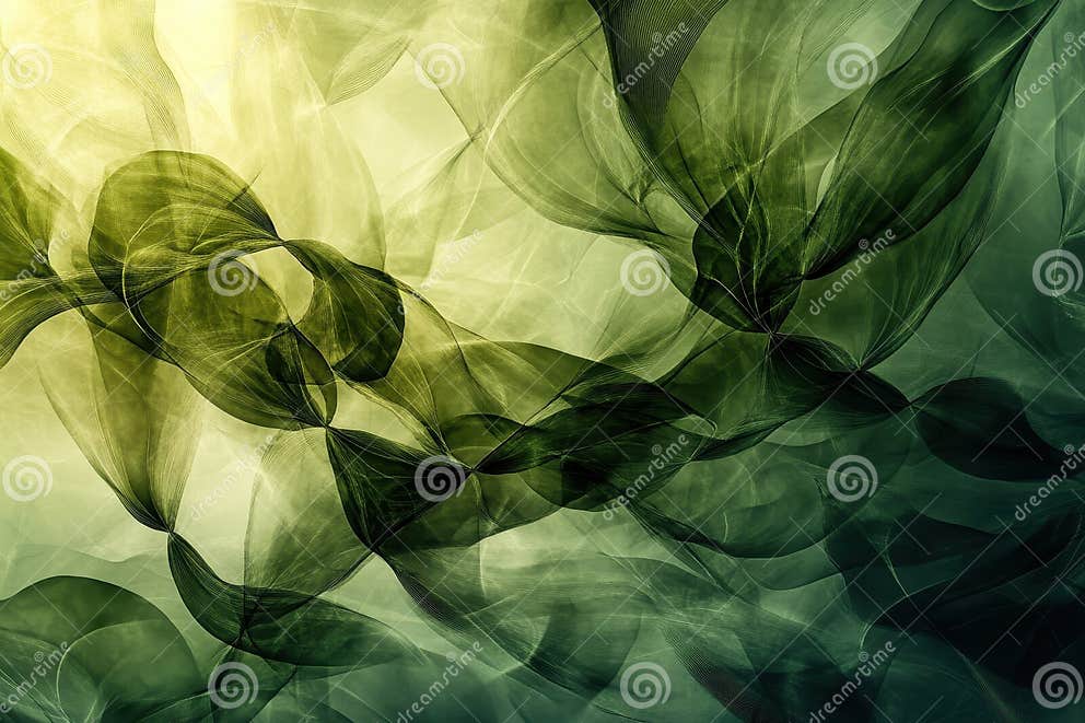 Abstract Green Swirling Pattern of Interlocking Lines Stock ...