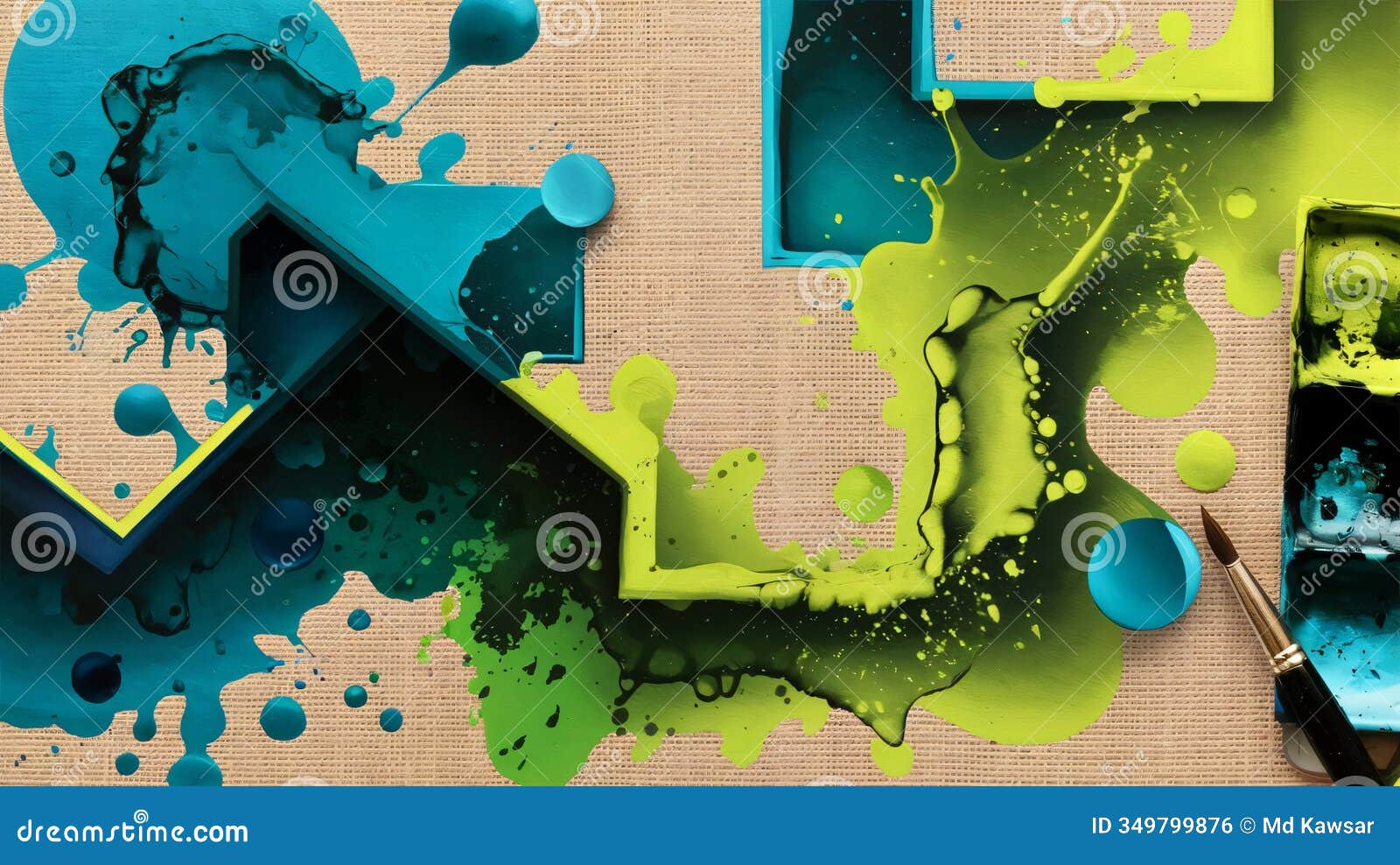 Abstract Green and Teal Paint Splatter Background High Quality Image ...