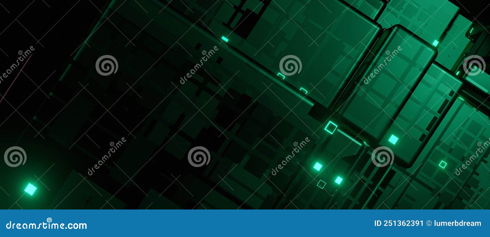 Abstract Green Technology Big Data Concept Background Futuristic