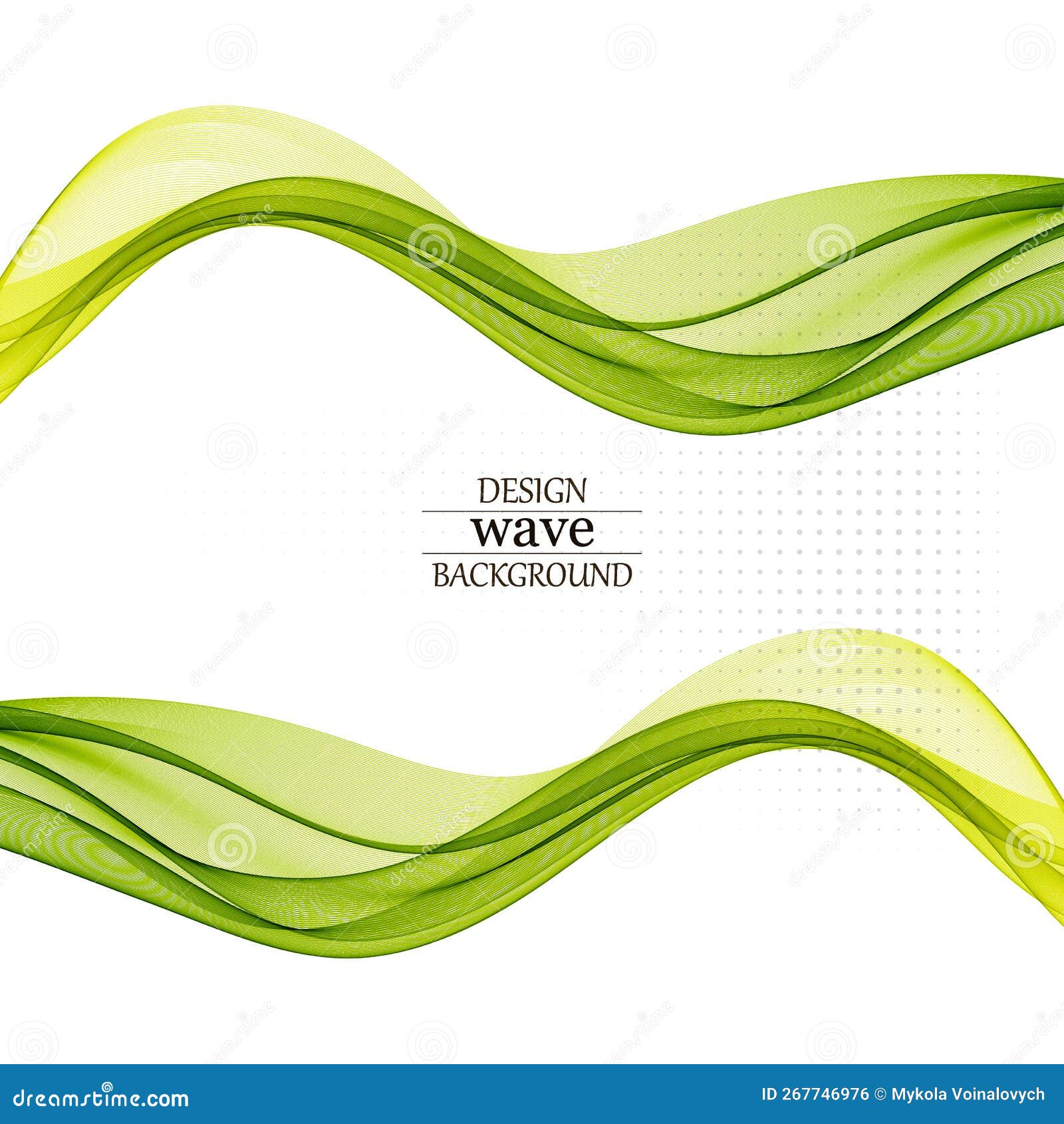 Abstract Green Transparent Wave Background Horizontal Lines Design ...