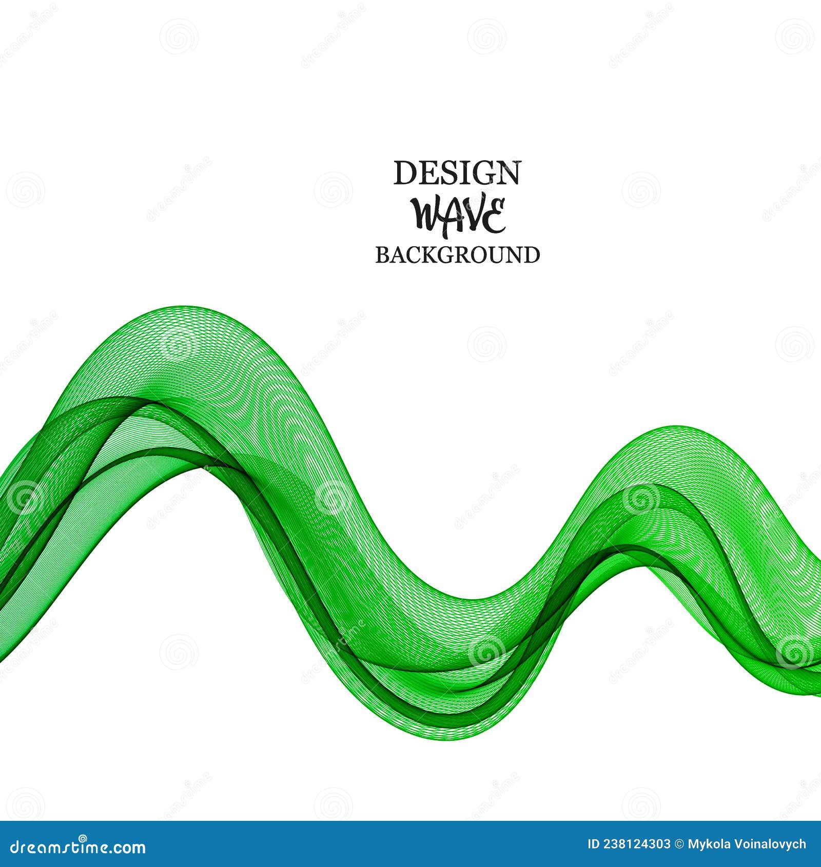 Abstract Green Transparent Wave Background. Vector Illustration. Stock ...