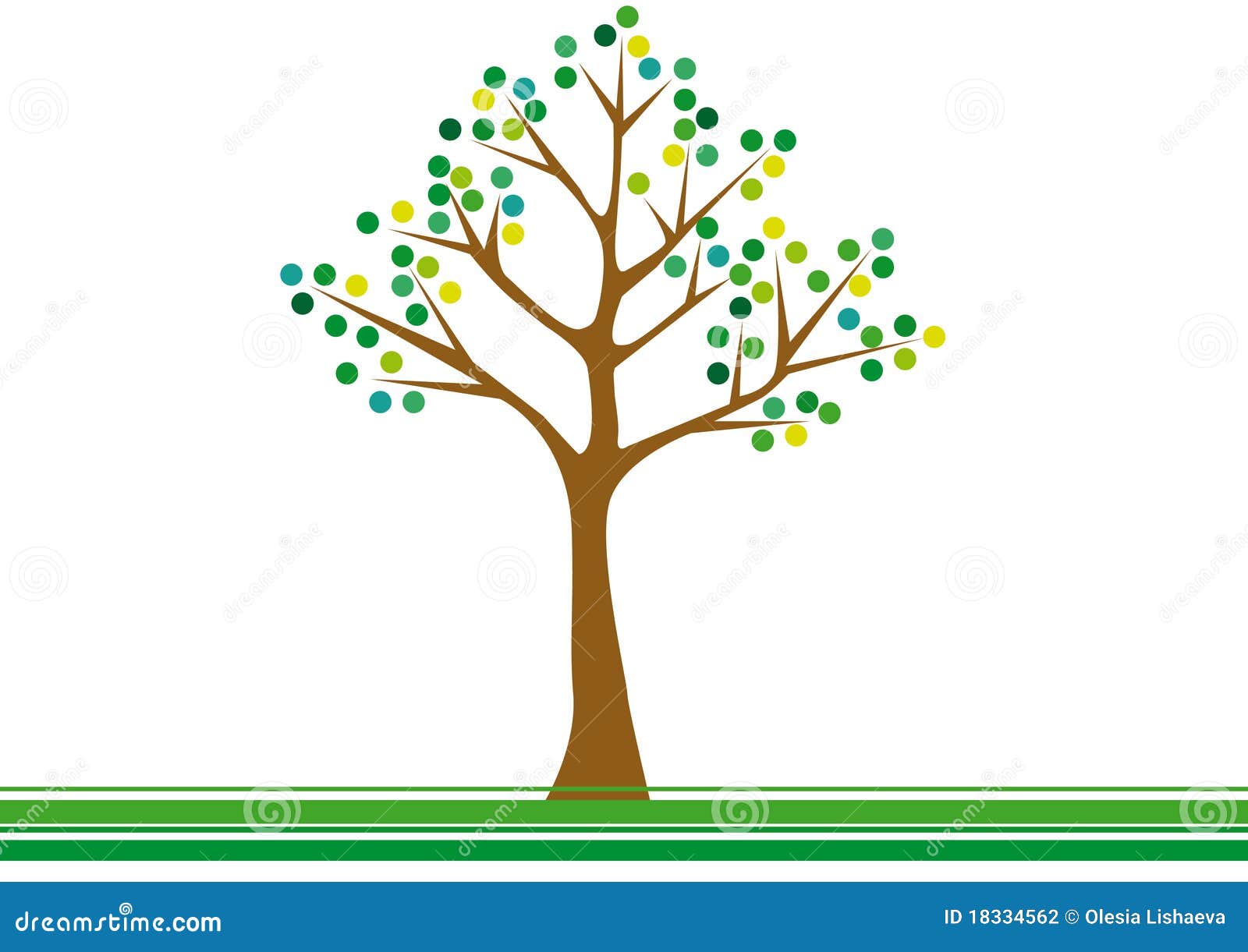 Abstract green tree stock illustration. Illustration of single - 18334562
