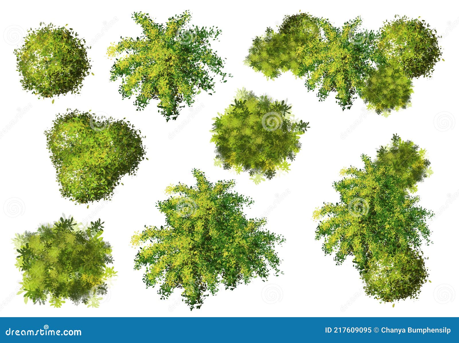 Abstract Green Tree Top View Stock Illustration - Illustration of green ...