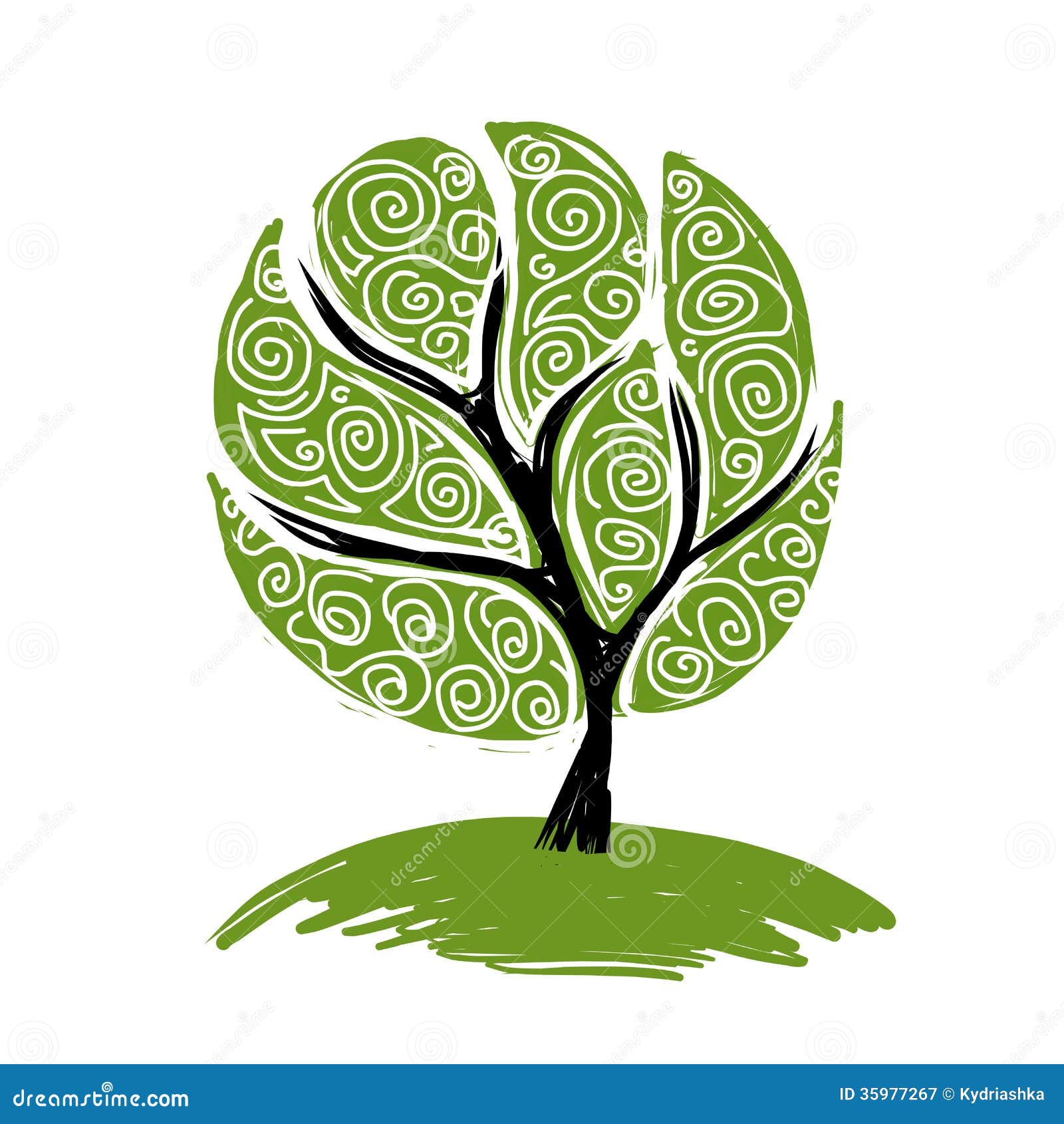 Abstract Green Tree for Your Design Stock Vector - Illustration of ...