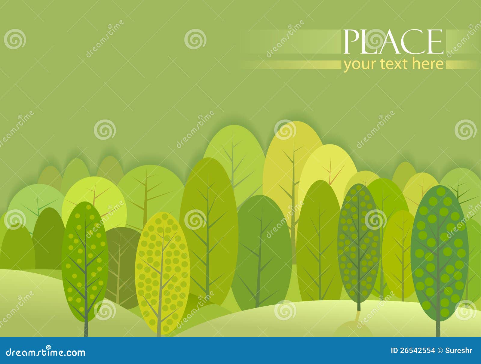 Abstract Green Trees Forest Background Stock Vector - Illustration of ...