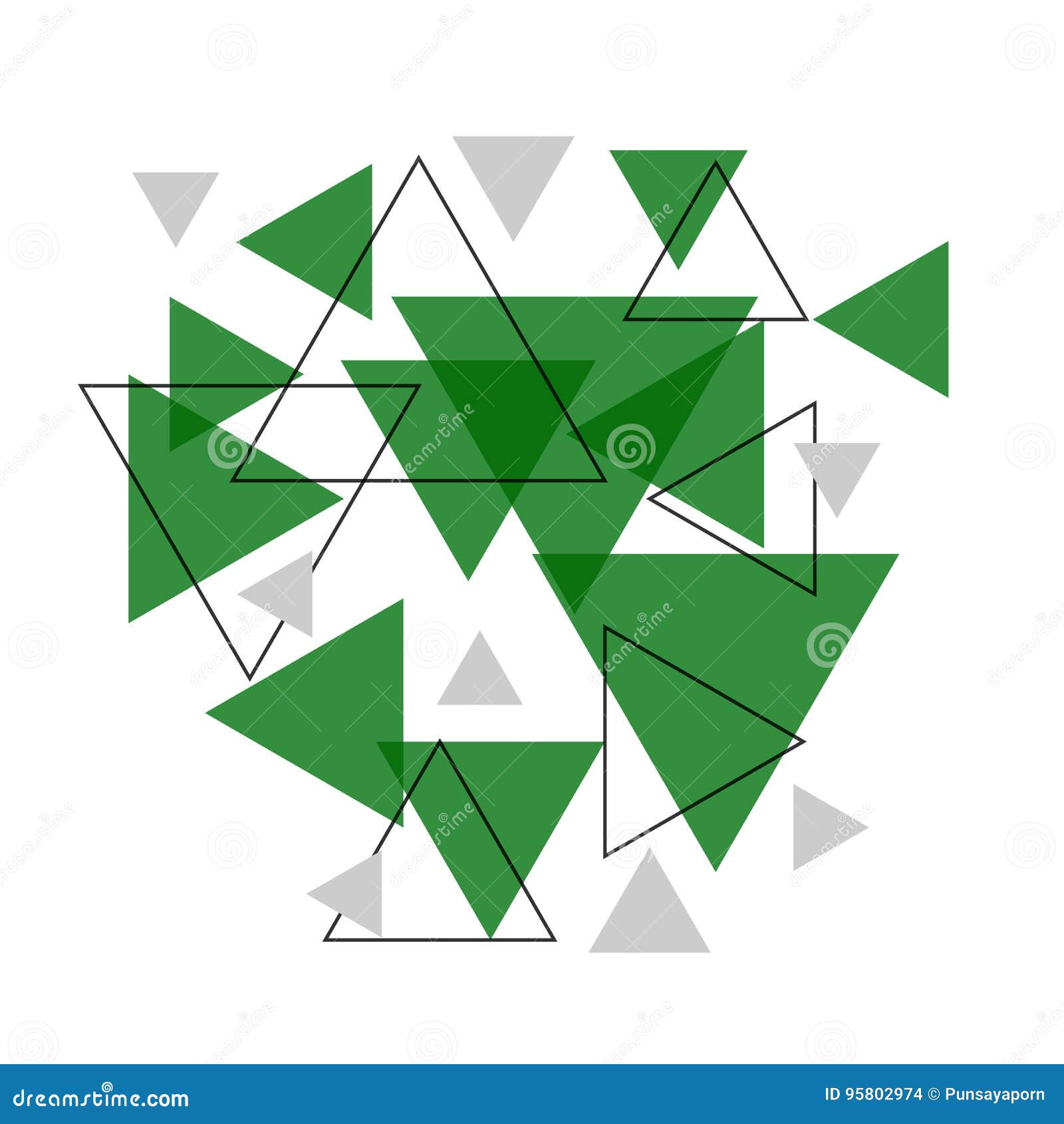 Abstract Green Triangle Banner Background Stock Vector - Illustration ...