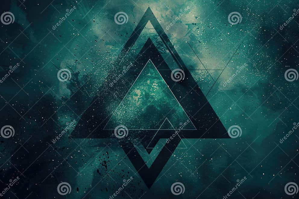Abstract Green Triangle Repetitive Pattern Polygon Geometry Background ...