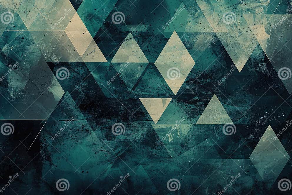 Abstract Green Triangle Repetitive Pattern Polygon Geometry Background ...
