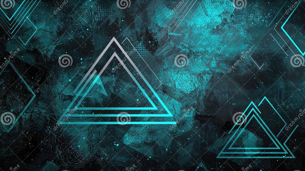 Abstract Green Triangle Repetitive Pattern Polygon Geometry Background ...