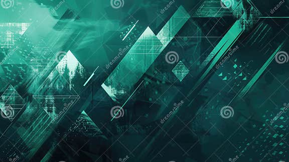 Abstract Green Triangle Repetitive Pattern Polygon Geometry Background ...