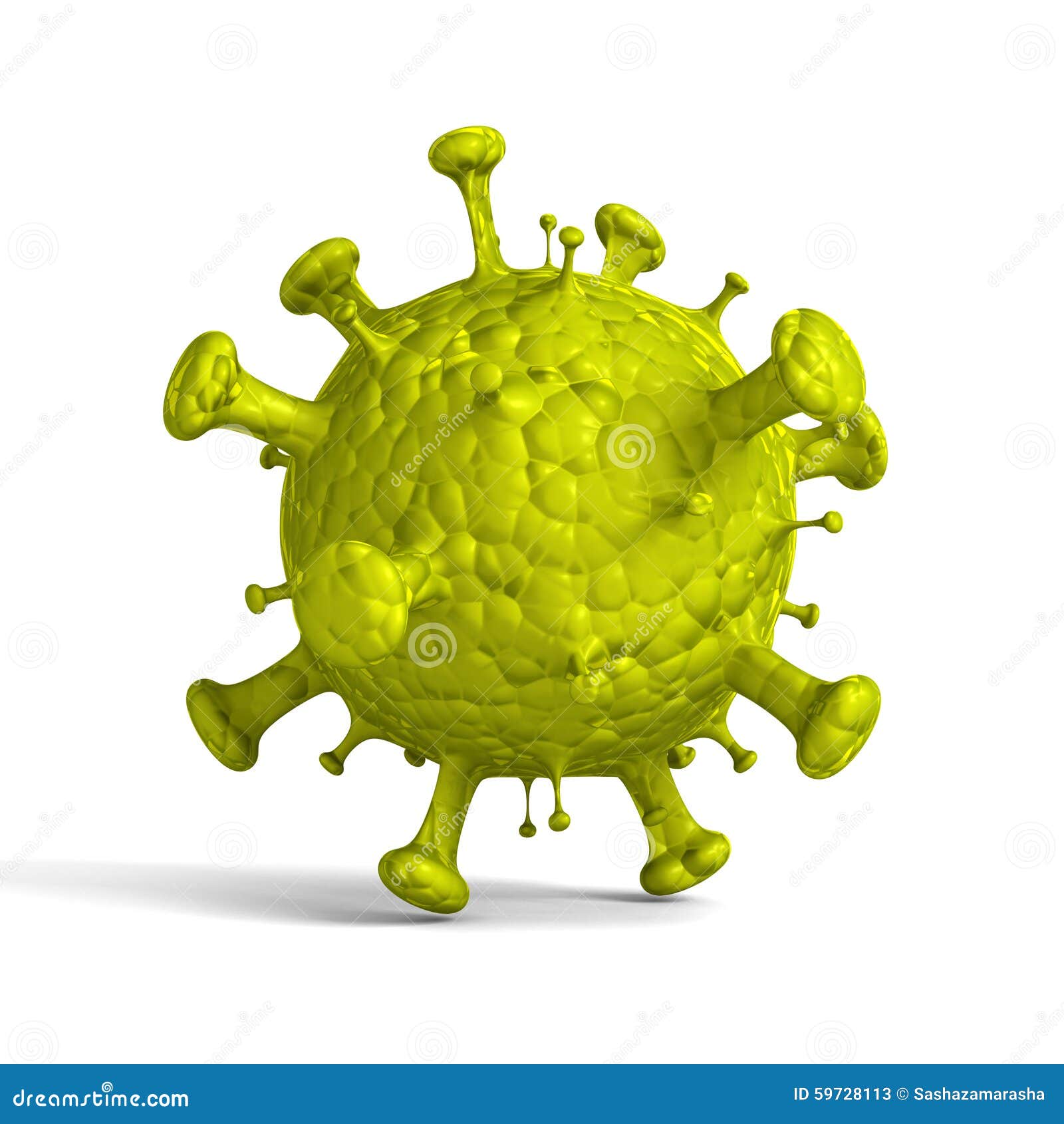 Abstract Green Virus Cell on White Background Stock Illustration ...
