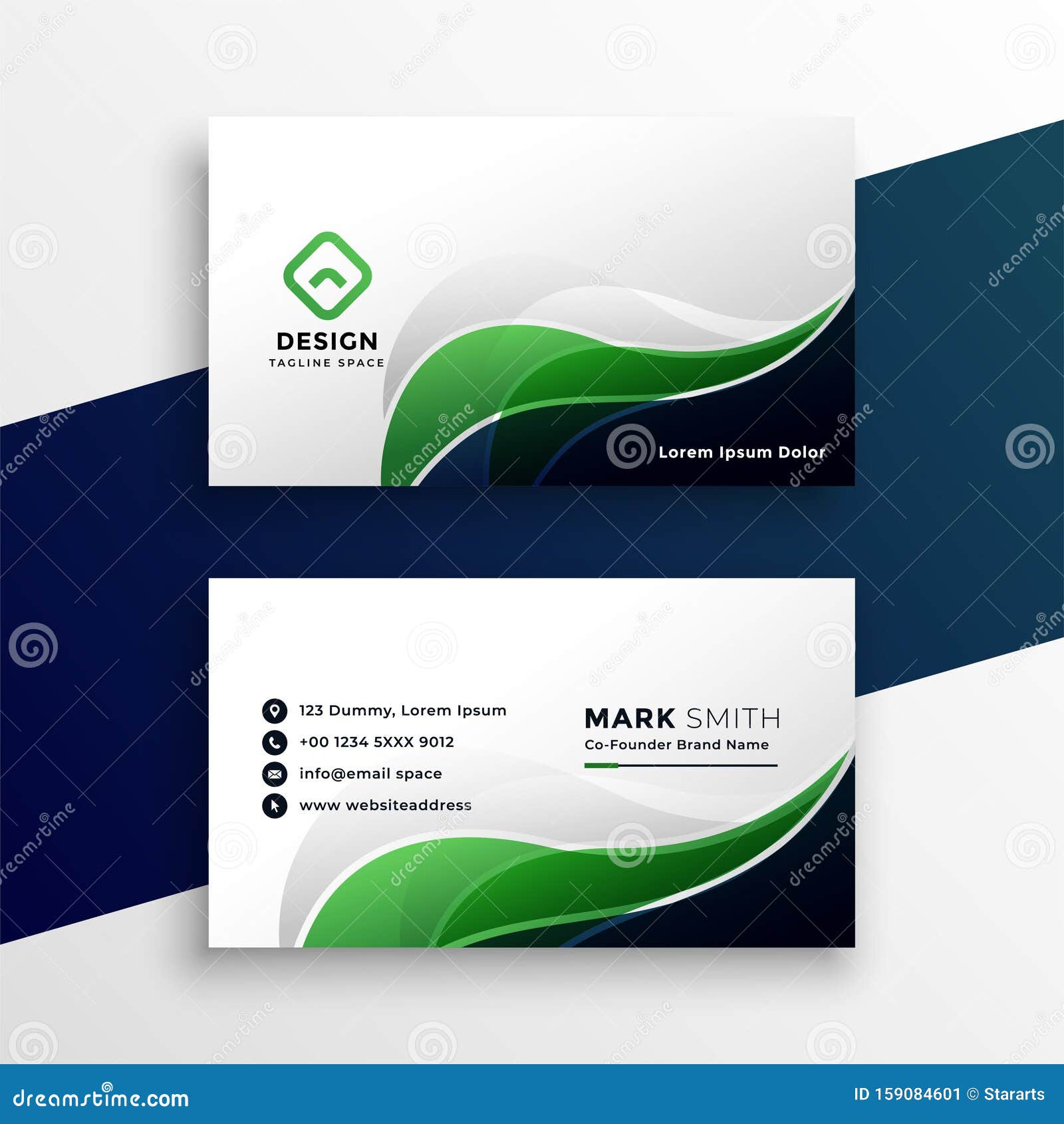 Abstract Green Visiting Card Design Template Stock Vector ...