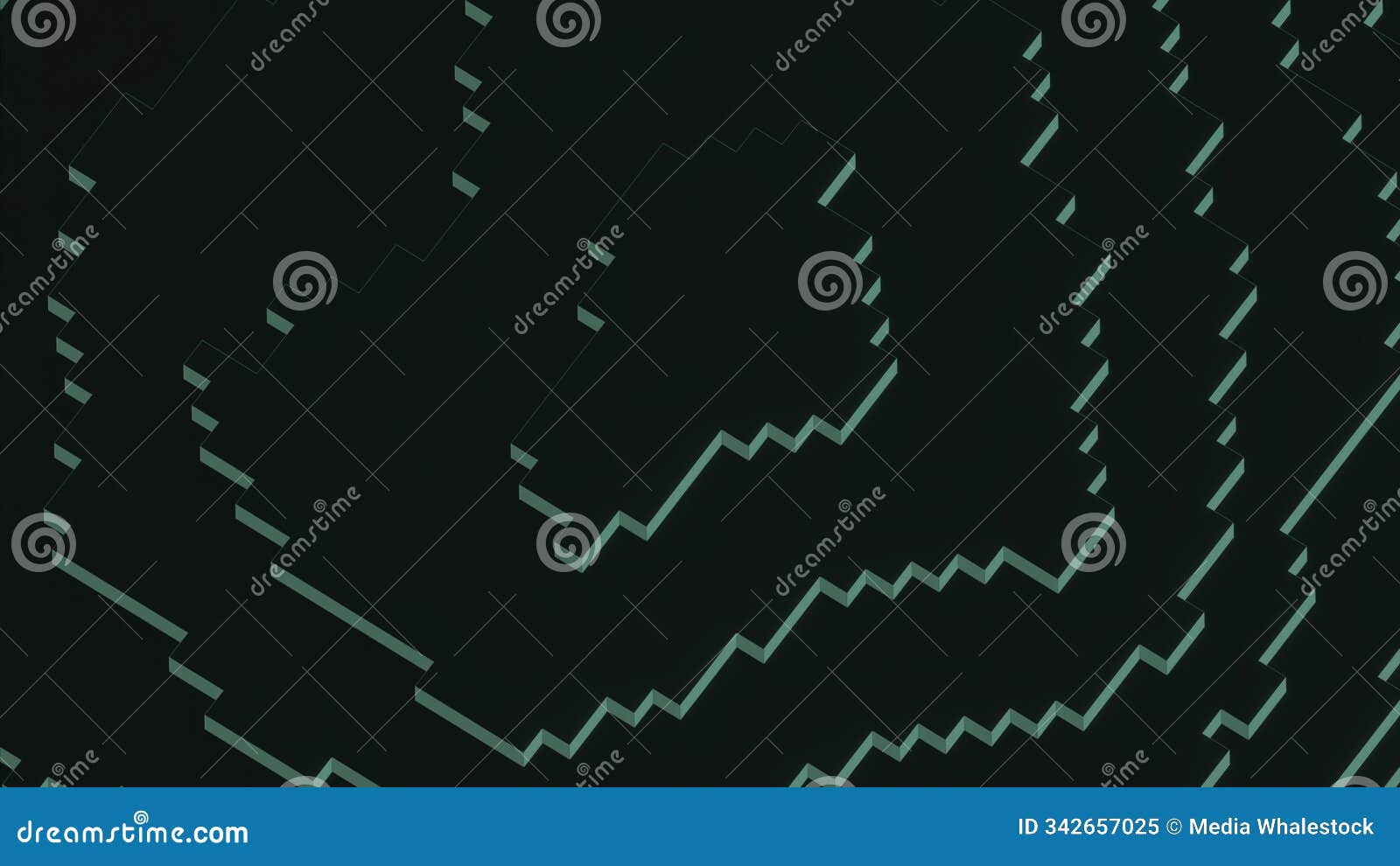 Abstract Green Visualization of a Retro Tetris Game. Design ...