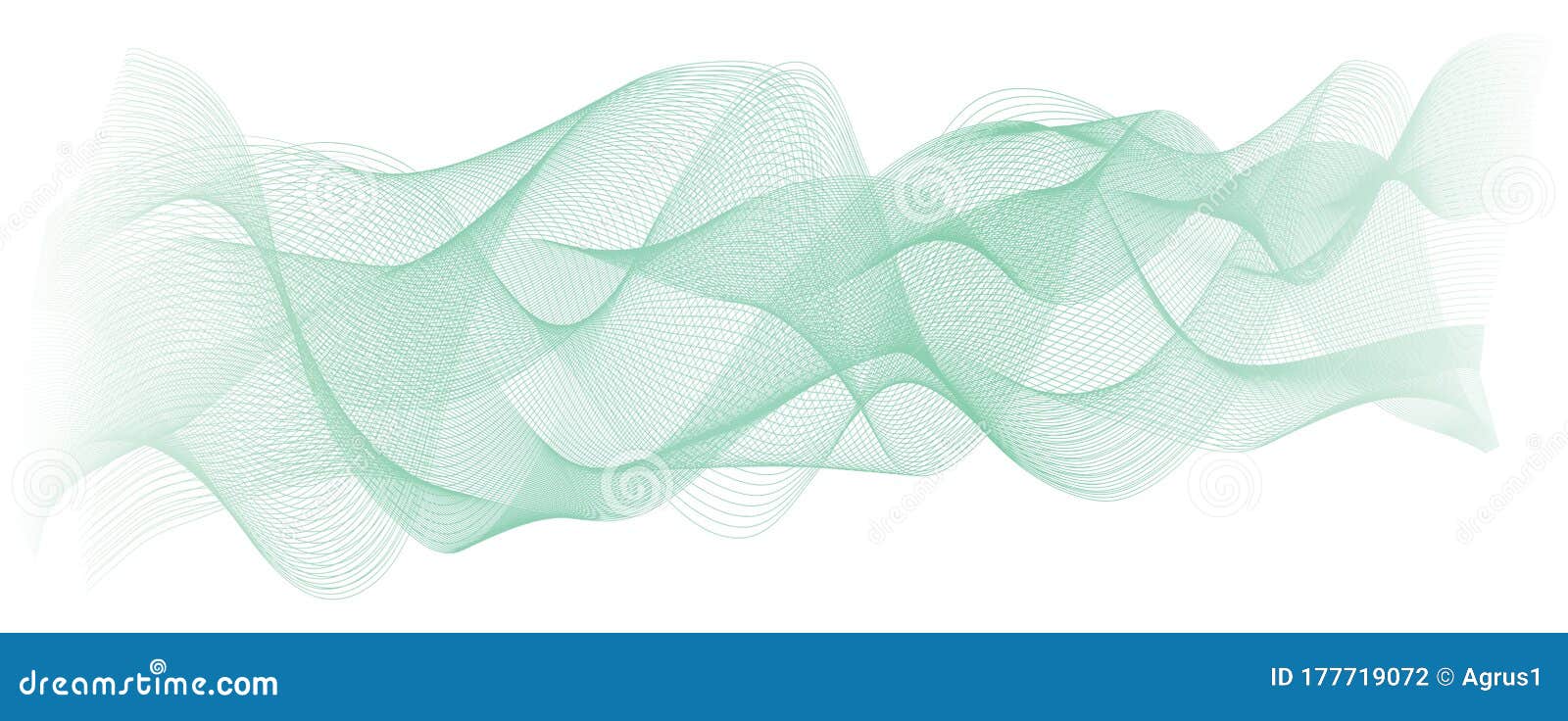 Abstract Green Wave Lines on White Background Stock Vector ...