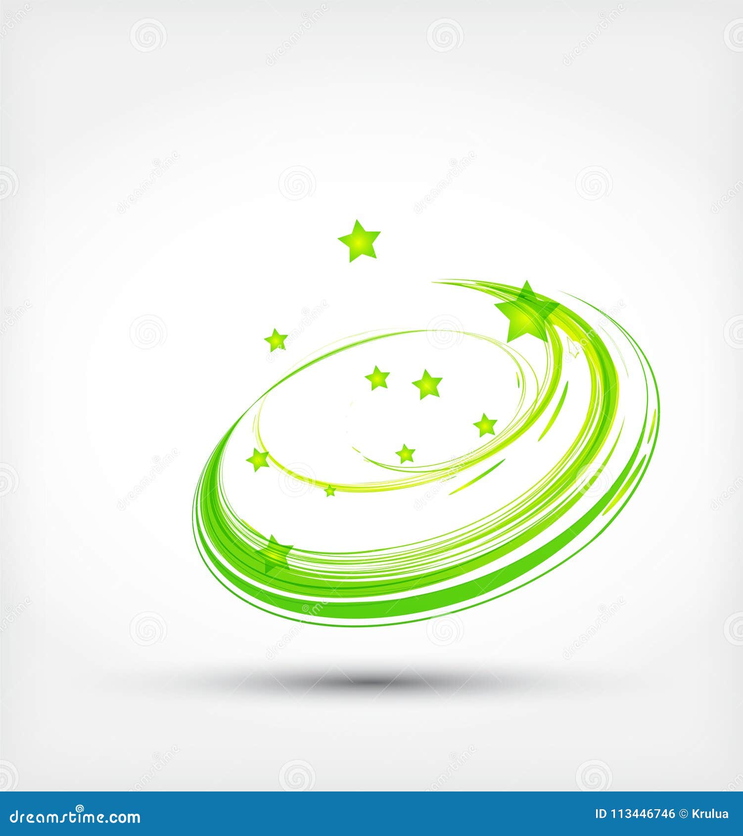 Abstract Green Wave with Stars. Creative Vector Illustration Stock ...