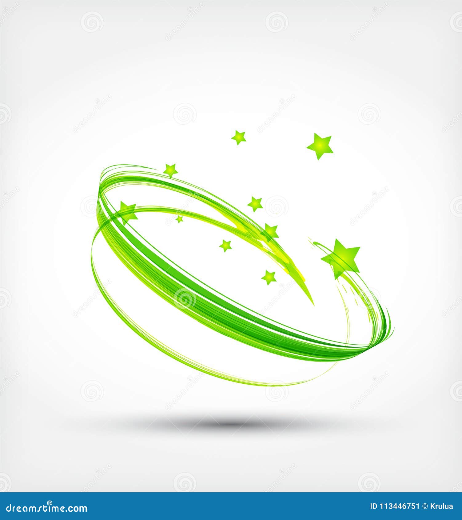 Abstract Green Wave with Stars. Creative Vector Illustration Stock ...