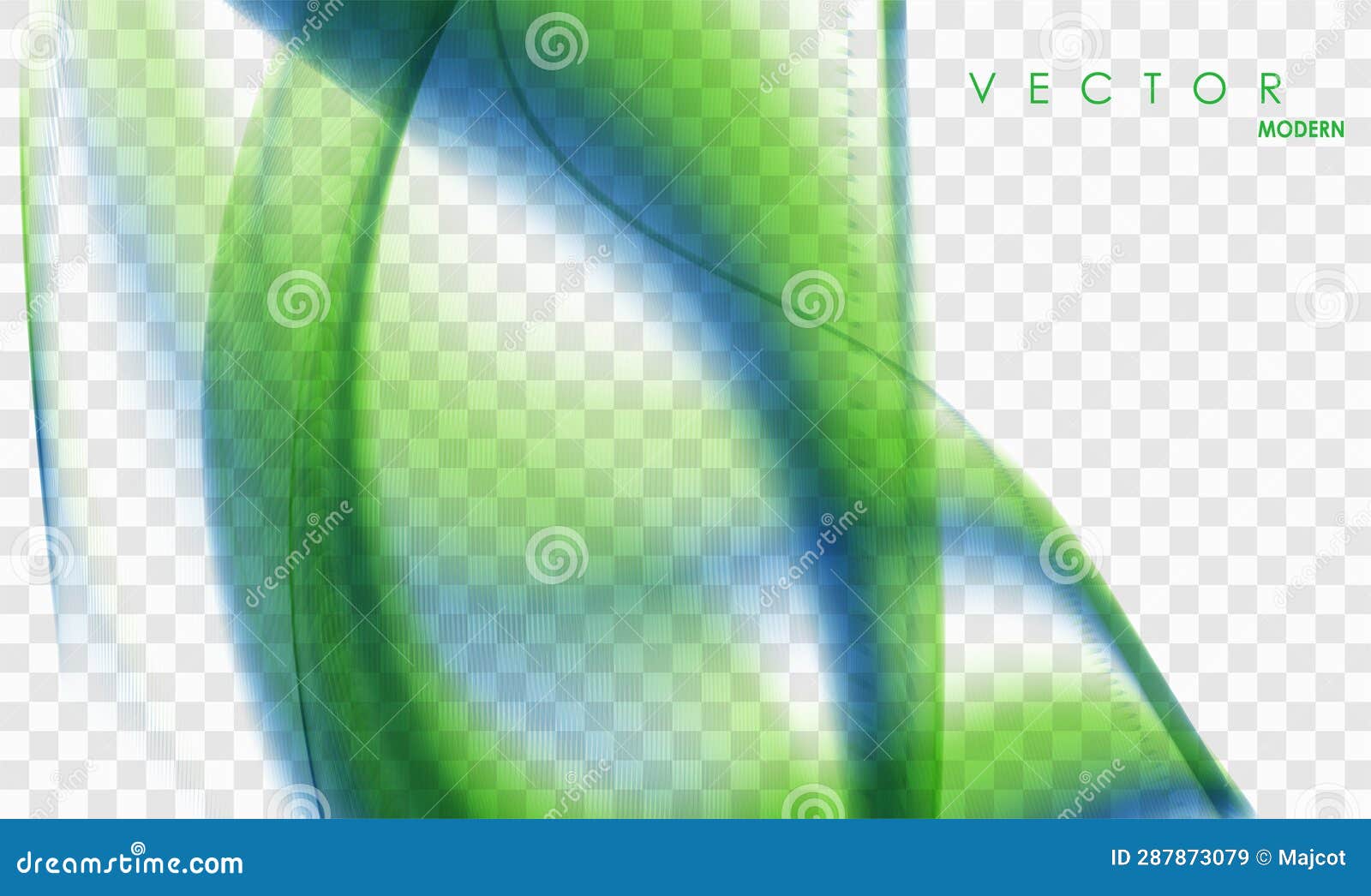 Abstract Green Wave on Transparent Background Stock Illustration ...