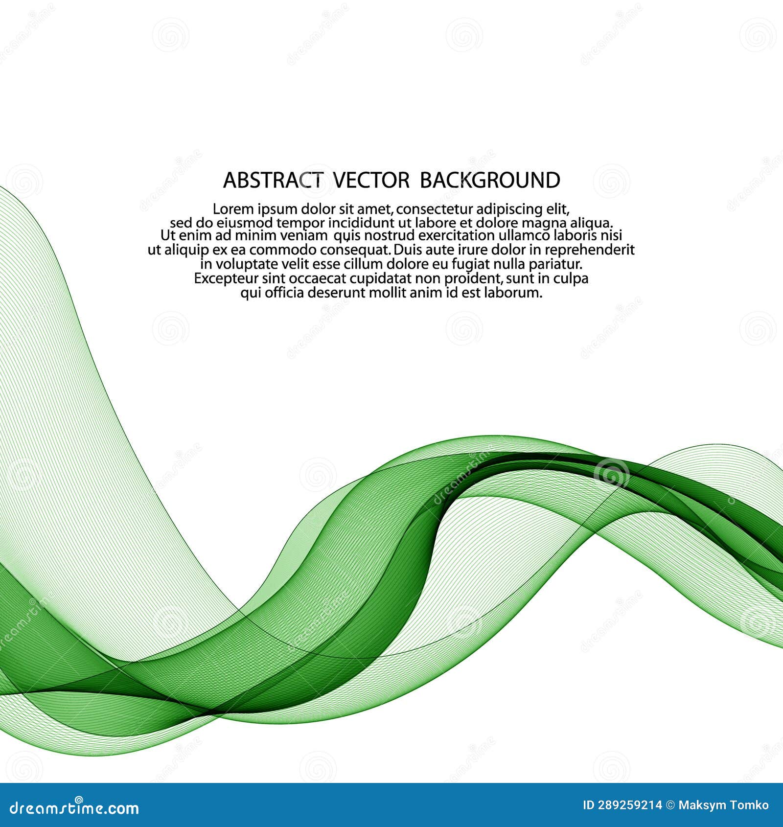 Abstract Green Wave. Vector Curves. Eps 10 Stock Vector - Illustration ...