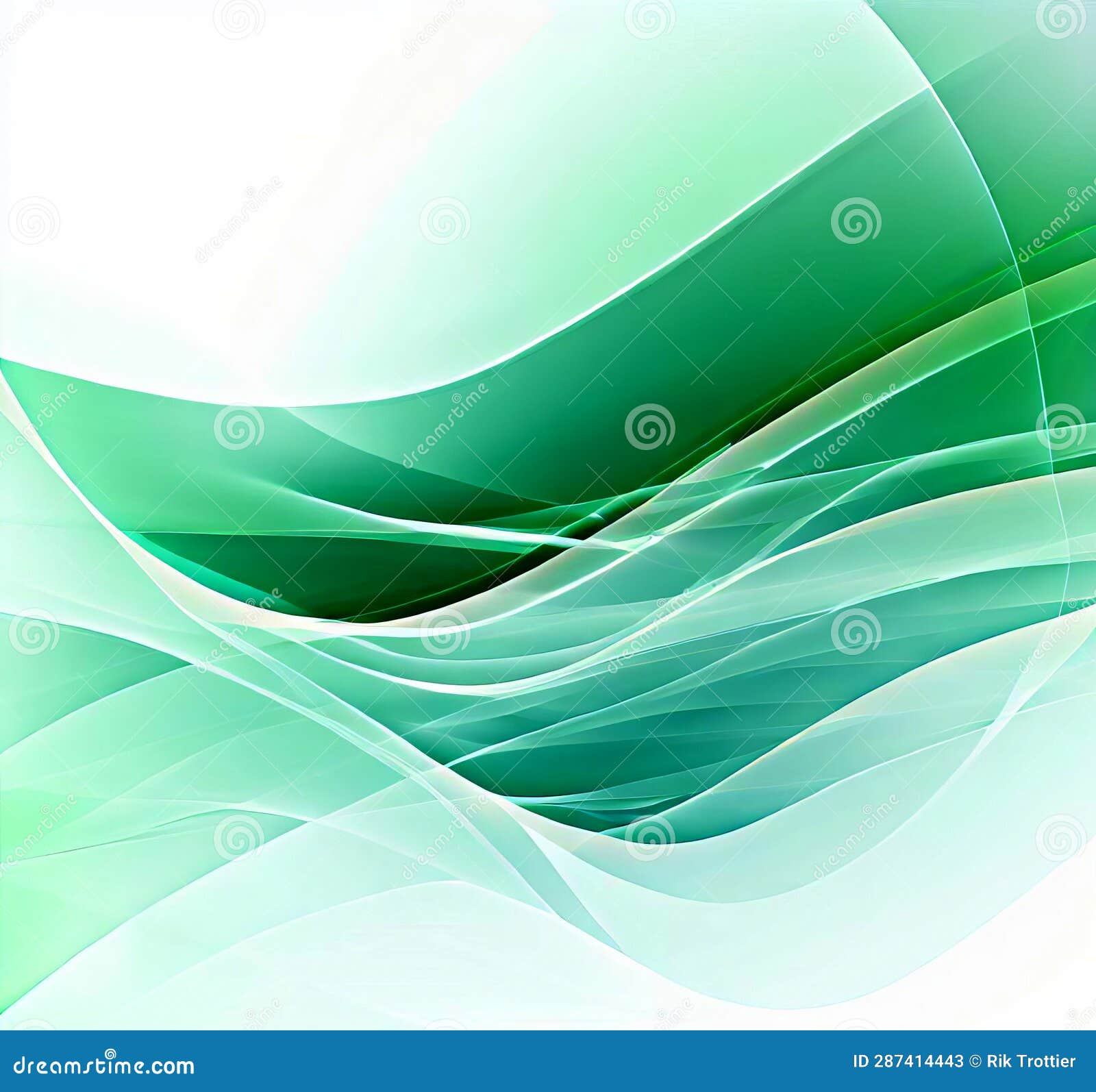 Abstract Green Waves Background on White Stock Illustration ...