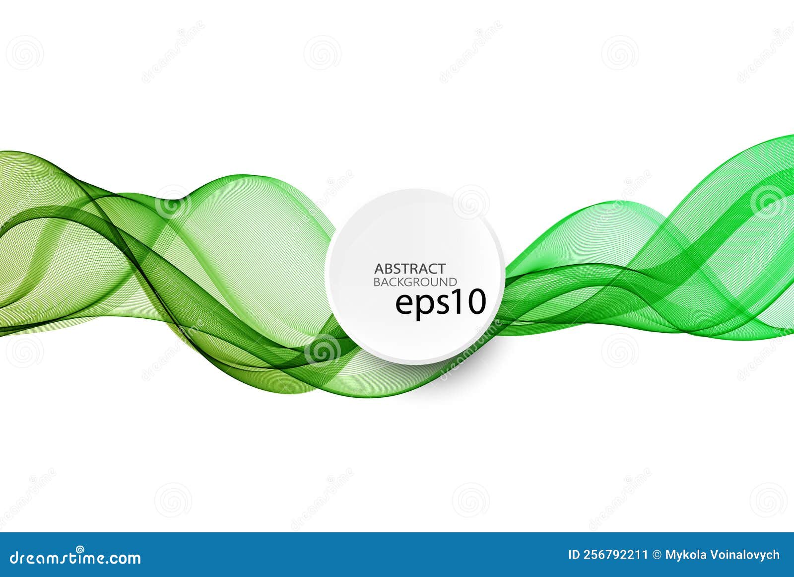 Green Abstract Wave, Design Element on White Background Stock ...