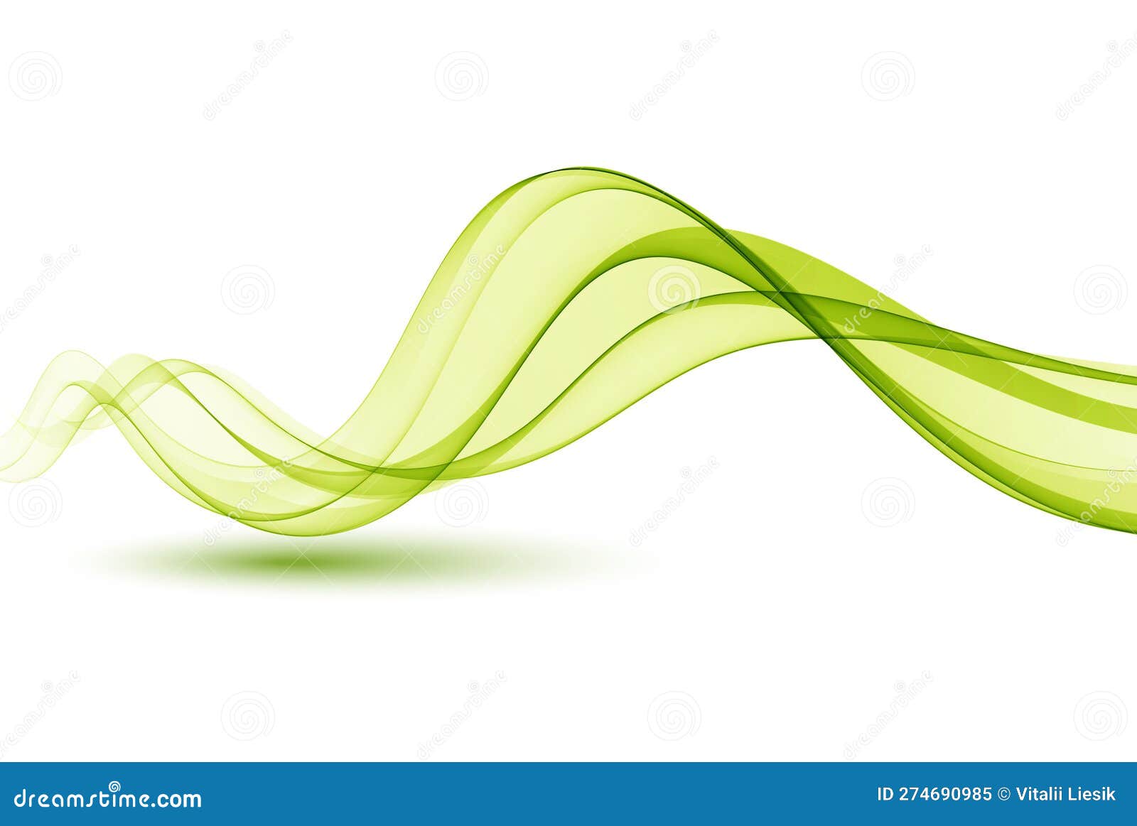 Abstract Green Wavy Lines. Green Transparent Wave, Green Wave Smoke ...