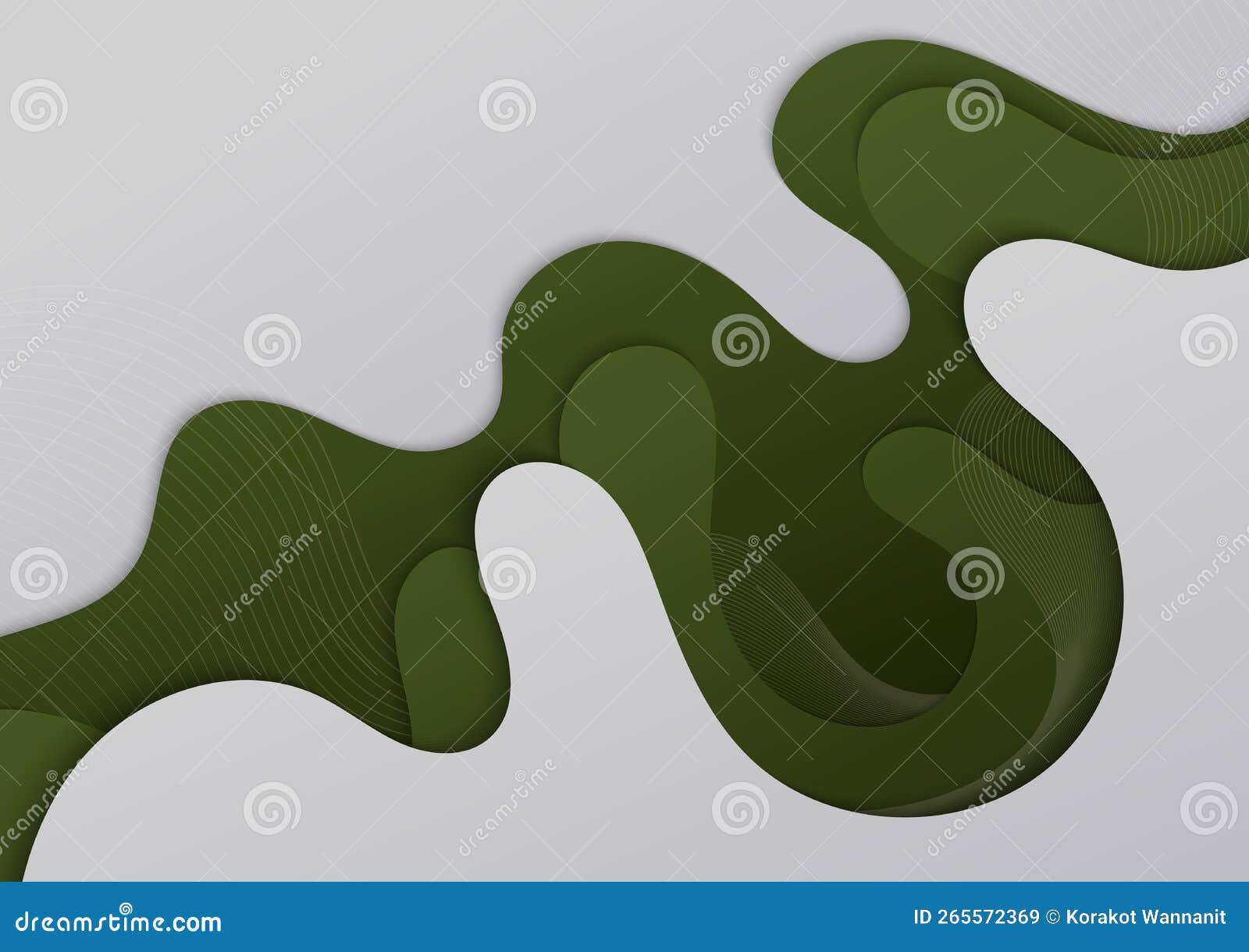 Abstract Green Wavy Pattern Design Decorative. Overlapping with Stripe ...