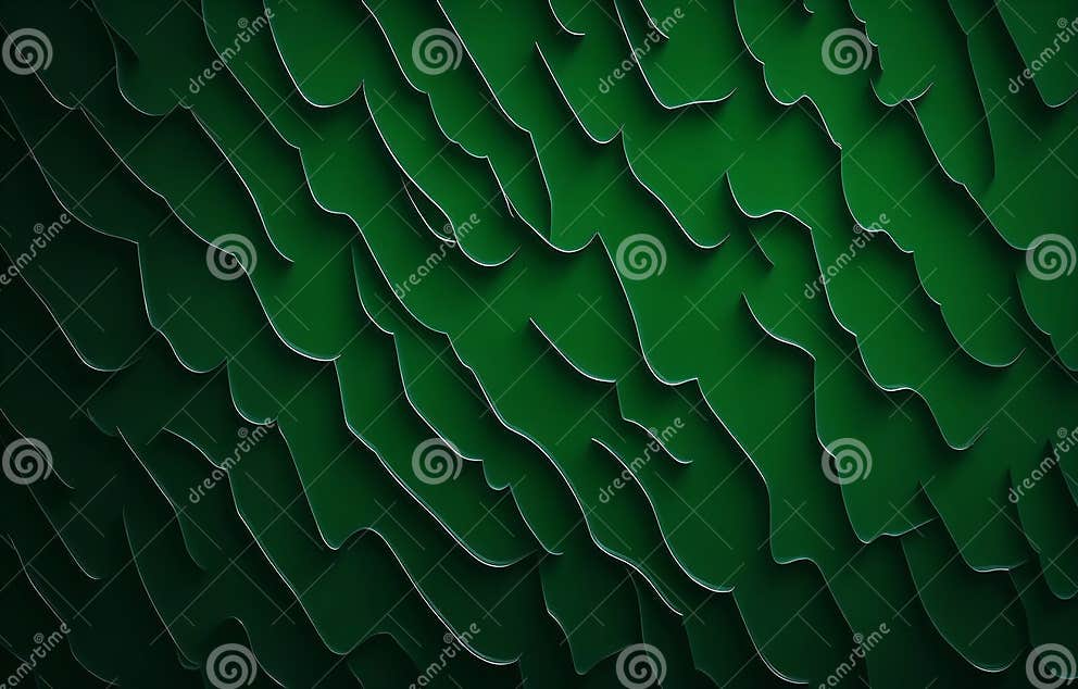 Abstract Green Wavy Texture: a Deep Emerald Design Stock Illustration ...