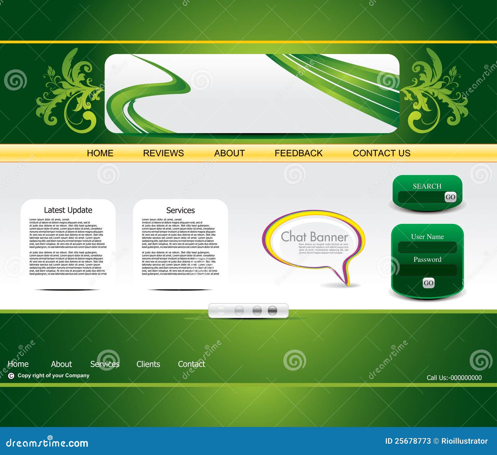 Abstract Green Web Template Stock Illustration - Illustration of ...