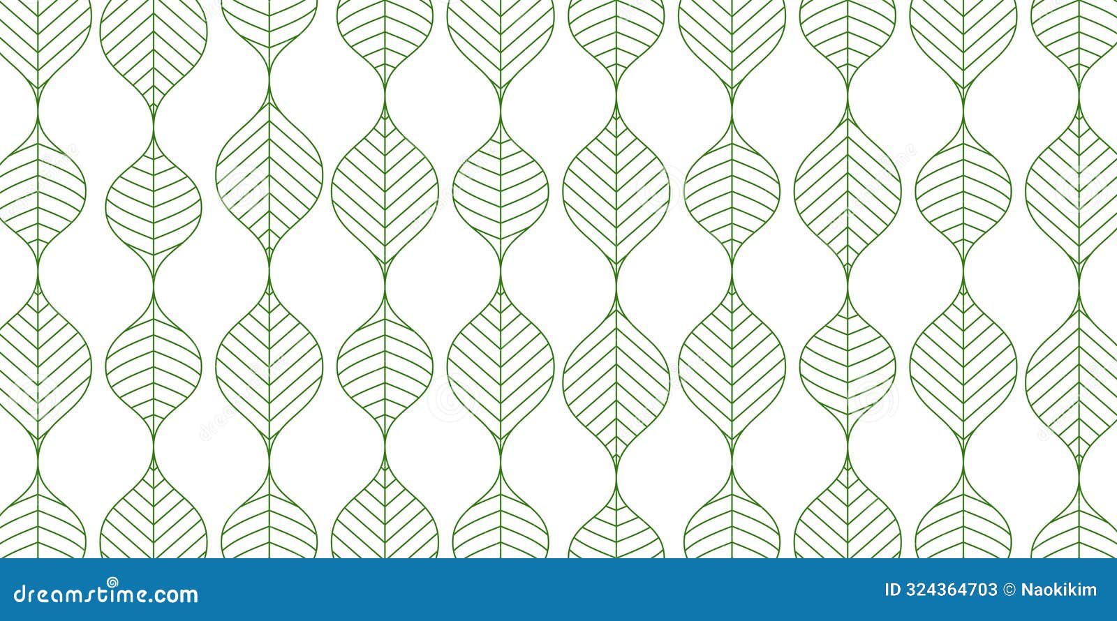 Abstract Green White Leaf Lines. Geometric Pattern Background. Natural ...
