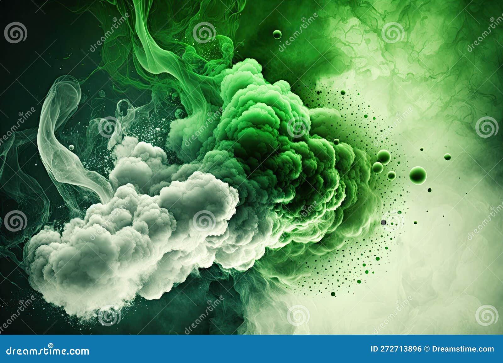 Abstract Green White Smoke Cloud Background with Stains and Bubbles ...