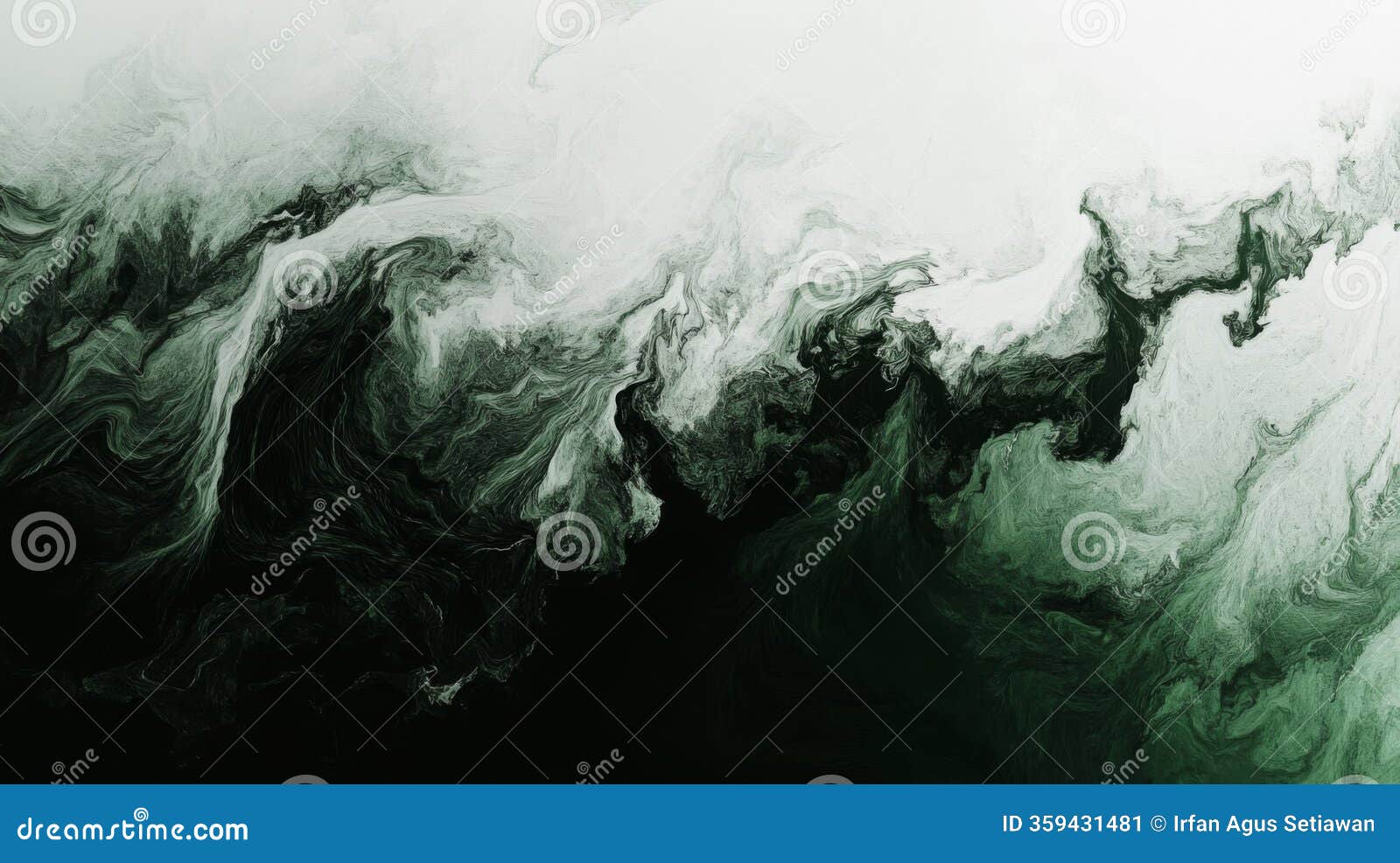 Abstract Green and White Swirl Texture Painting Stock Illustration ...