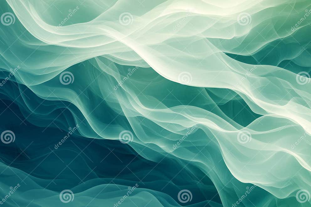 Abstract Green and White Wavy Background Stock Illustration ...