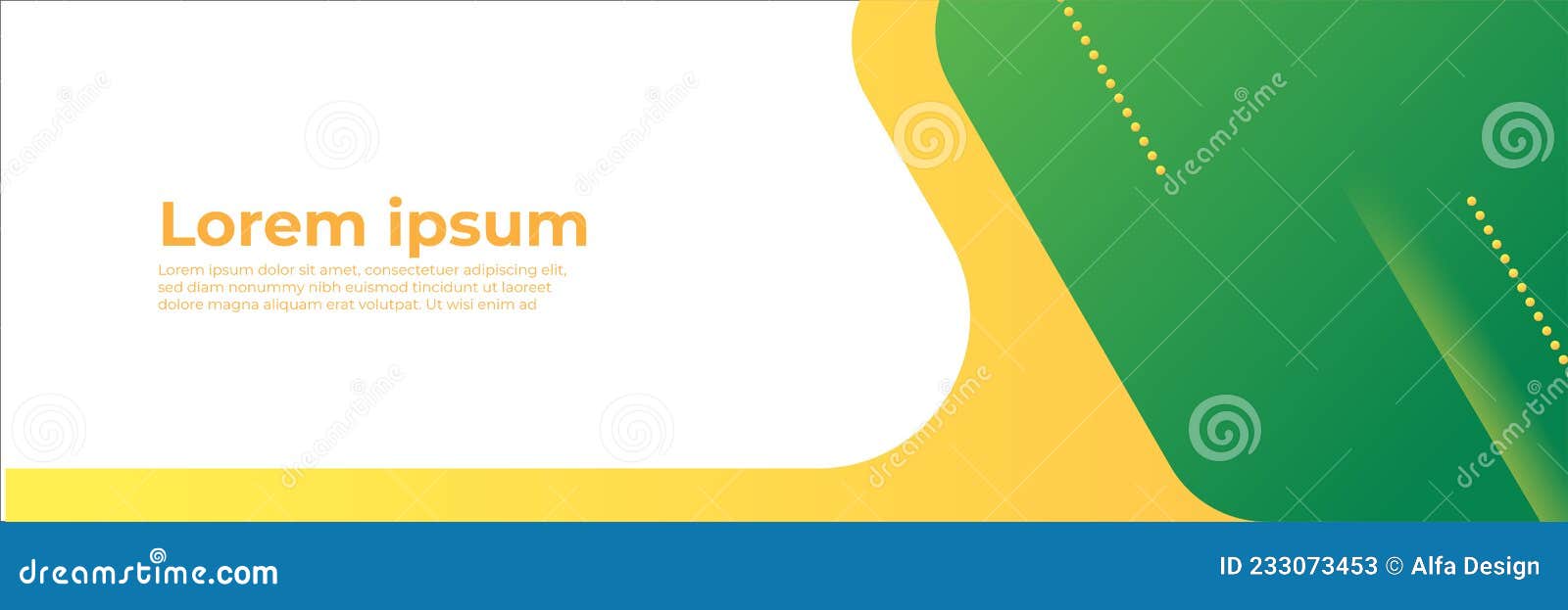 Abstract Green Yellow Banner Design Web Template Set. Horizontal Header ...